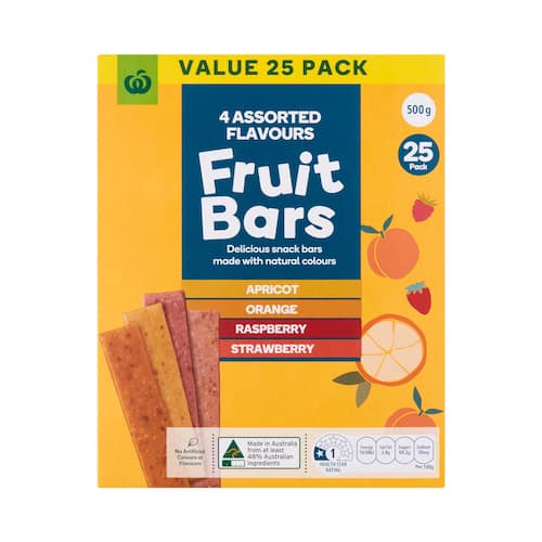 Woolworths Fruit Bars Assorted 25 Pack | bunch