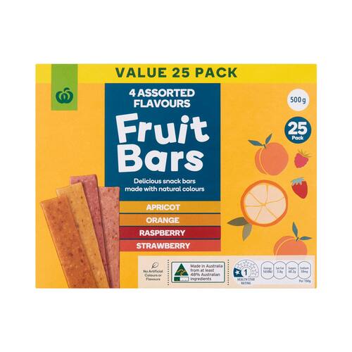 Woolworths Fruit Bars Assorted 25 Pack | bunch