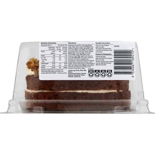 Woolworths Traditional Carrot Cake 450g | bunch