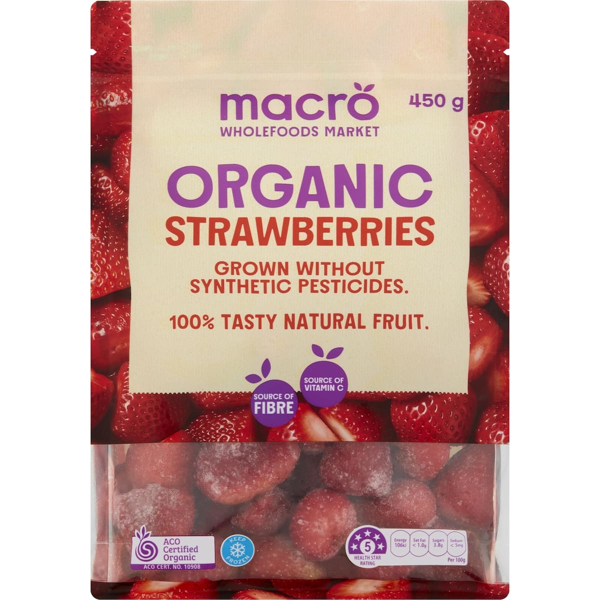 Macro Organic Frozen Strawberries 450g | bunch