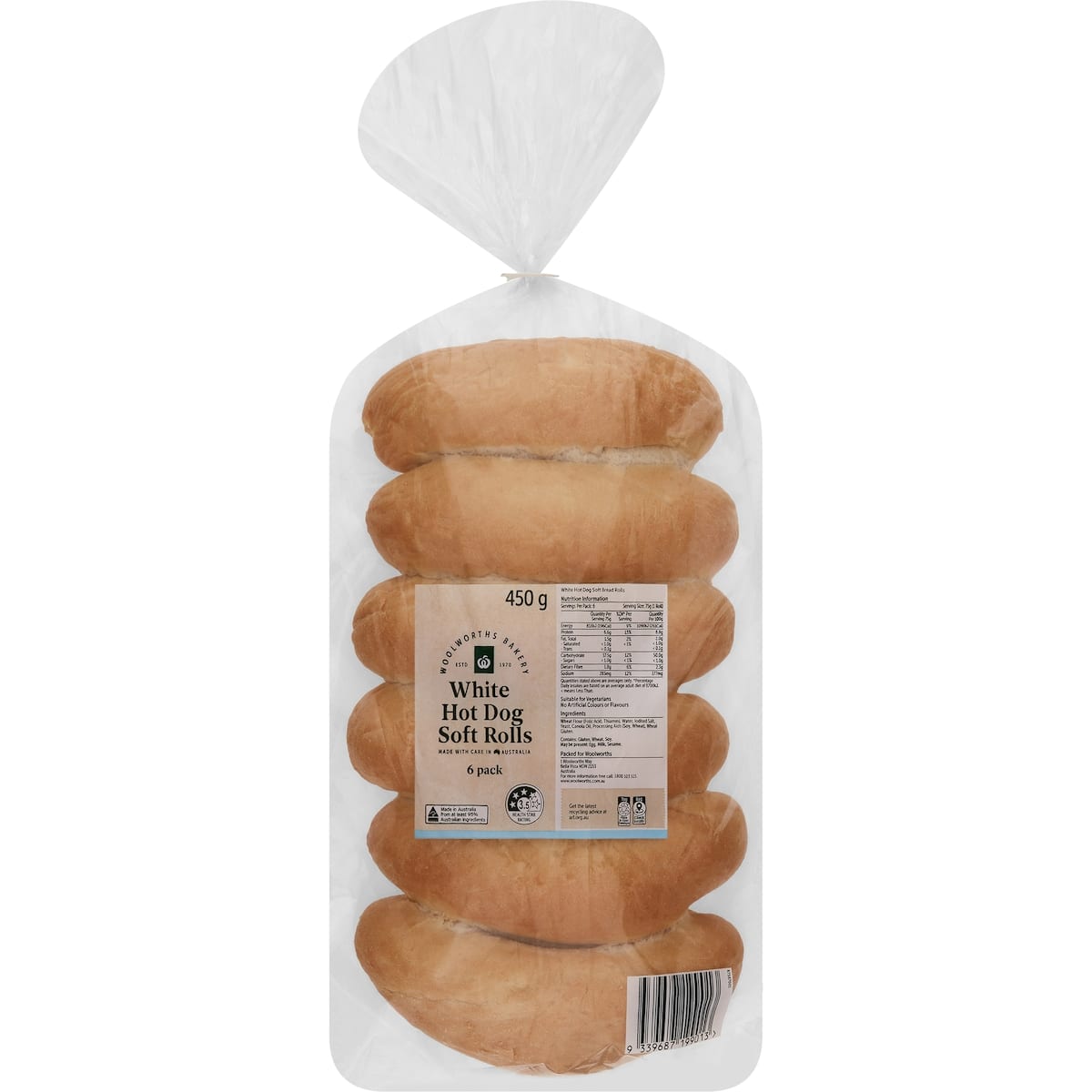 Woolworths Hot Dog Roll 6 Pack | bunch