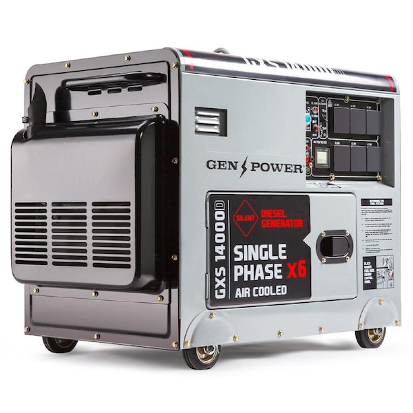 GENPOWER 8.4kW Peak 6kW Rated Commercial Diesel Generator, Electric Key ...