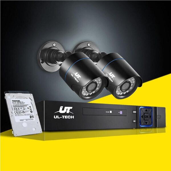 UL-Tech CCTV Security System 4CH DVR 2 Cameras 1TB Hard Drive | Woolworths