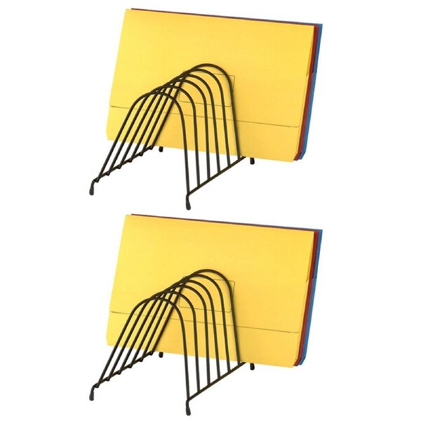 2PK Marbig Wire Angled Desk Paper/Folder Holder/Rack 6 Slot Organiser ...
