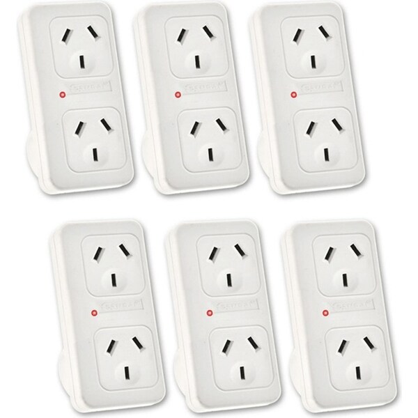 6x Sansai Vertical Up Powerpoint Double Adaptor/Outlet Power Board ...