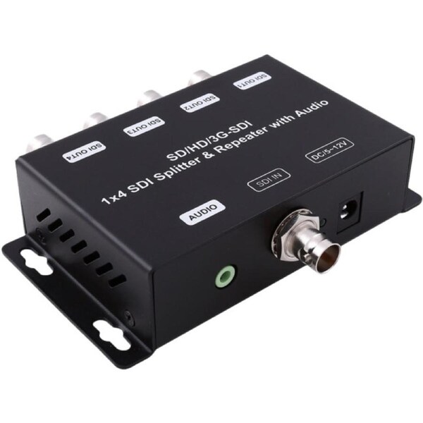 DOSS SDI4SP 4-Way SDI Splitter & Repeater 1-In 4-Out W/ Audio ...