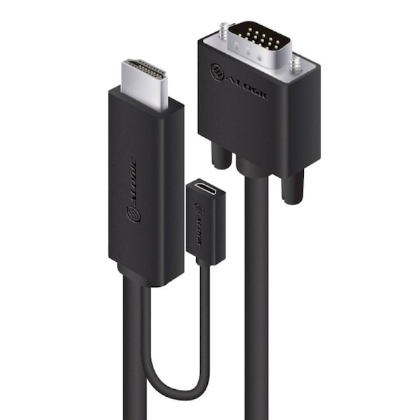 Alogic 3m HDMI to VGA Cable with USB Power Support 5V 2A 1080p Plug-and ...