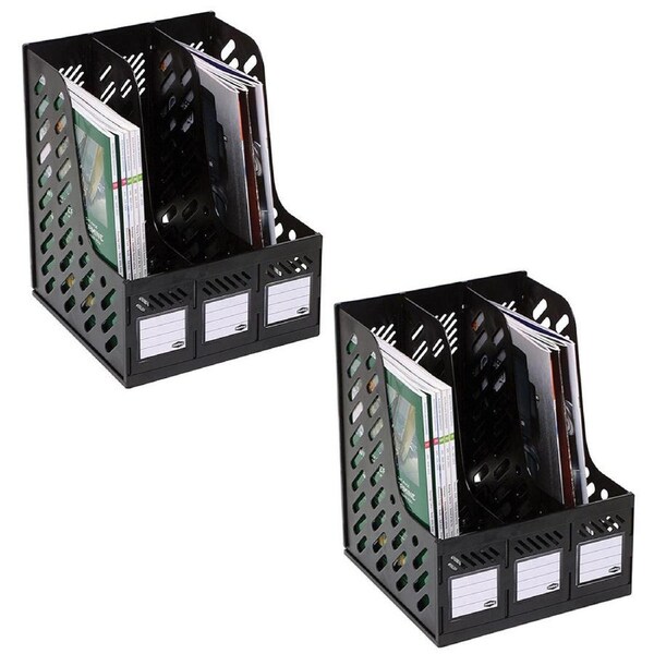 2PK Marbig Magazine/Papers/Documents 3 Section Rack/Organiser Home ...