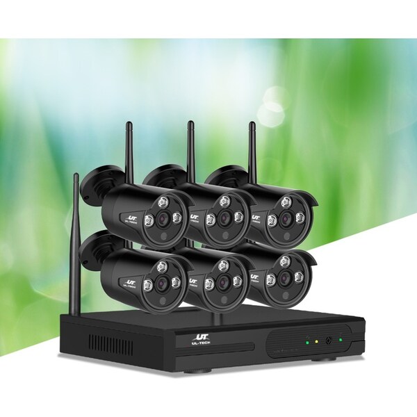 UL-Tech Wireless CCTV Security System 8CH NVR 3MP 6 Bullet Cameras ...