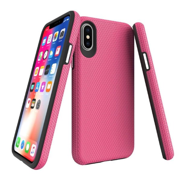 For iPhone XS & X Case, Armor Pink Slim Shockproof Protective Phone ...