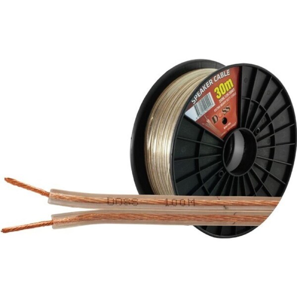 DOSS 2X96 Cooper Heavy Duty Speaker Hi-Fi Audio Cable Wire 30m roll ...