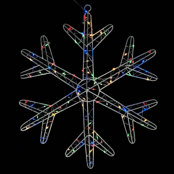 Christmas Decoration 3D Embossed Snowflake 50cm Multi LED Decoration ...