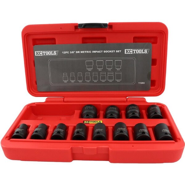 KC Tools 12 Piece 3/8" Drive Metric Impact Socket Set - 11203 | Woolworths