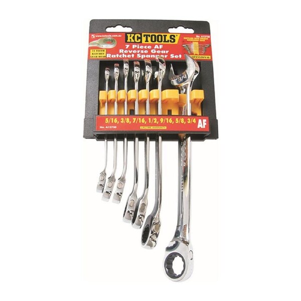 KC Tools 7 Piece 5/16" - 3/4" Reverse Gear Ratchet Wrench Spanner Set - A13750 | Woolworths