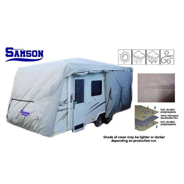 Samson Heavy Duty Caravan Cover UV & Rain Protector Adjustable 22-24ft ...