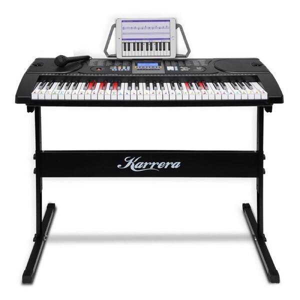 Karrera 61 Keys Electronic LED Keyboard Piano with Stand - Black ...