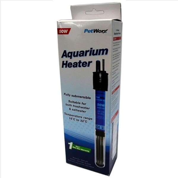 Petworx Aquarium Heater 50W Submersible Glass Approval Code Esv140616 ...