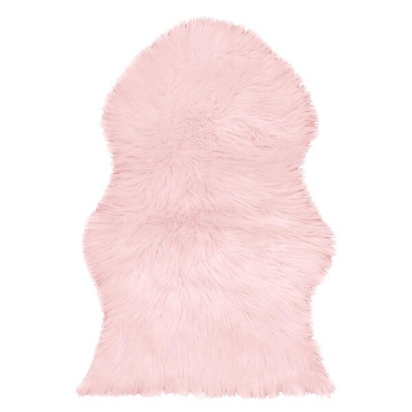 Pink Faux Sheep skin Rug Home idea indoor winter warm Fluffy | Woolworths