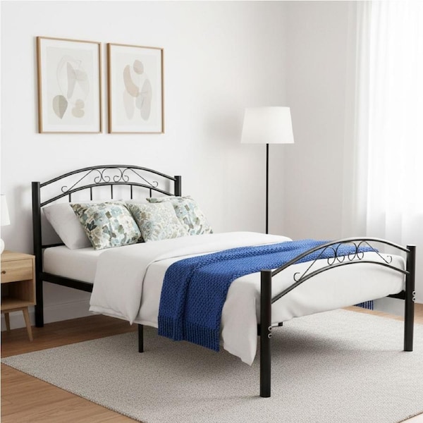 Cleveland King Single Metal Bed Frame Black | Woolworths