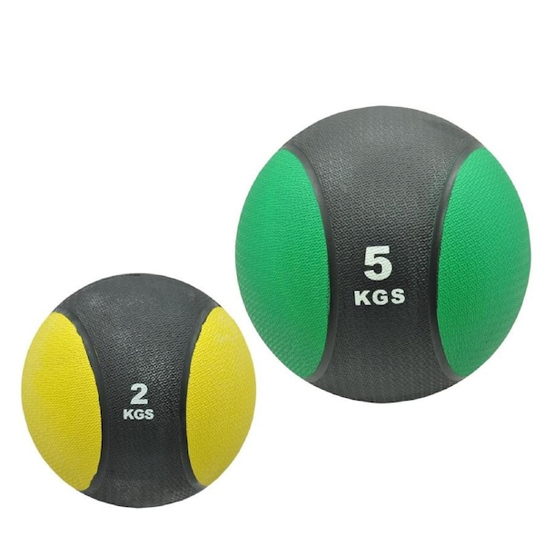 2kg + 5kg Commercial Rubber Medicine Ball / Gym Fitness Fit Exercise ...