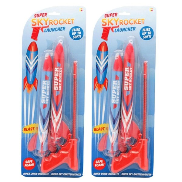 2PK Keycraft Super Sky Rocket Launcher 46cm Kids/Children Outdoor Toy ...