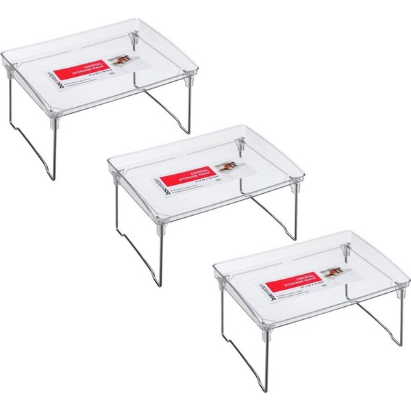 3x Boxsweden Crystal Elevated Storage Shelf/Tray 31cm Fridge/Pantry ...