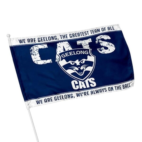 Geelong Cats AFL KIDS Pole Game Day Flag Banner | Woolworths