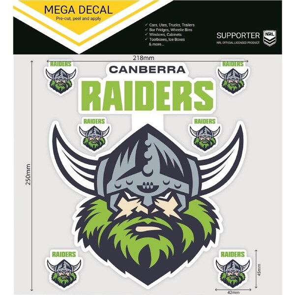 Canberra Raiders NRL MEGA Car Window Bonnet Decal Sticker | Woolworths