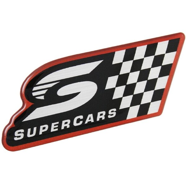 Supercars Chequered Flag Logo Domed Automotive Decal Emblem Sticker ...