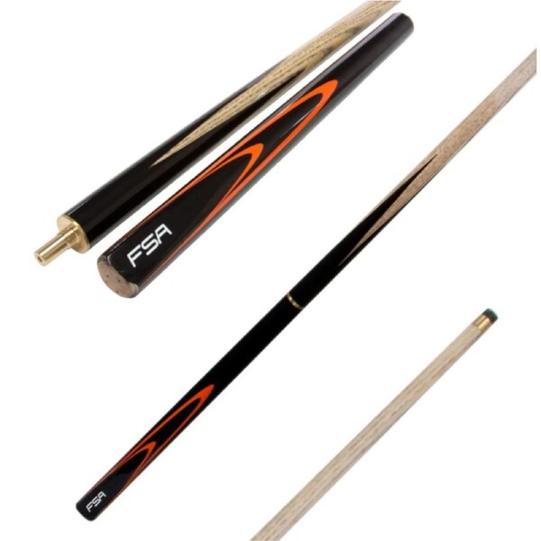 FSA 3/4 Snooker Pool Billiards Cue Orange Flame Ash Shaft & hardwood ...