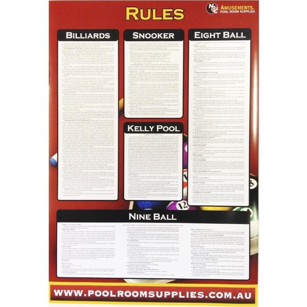Pool Snooker Billiard Eight Ball Devils Pool American Pool Table RULE ...