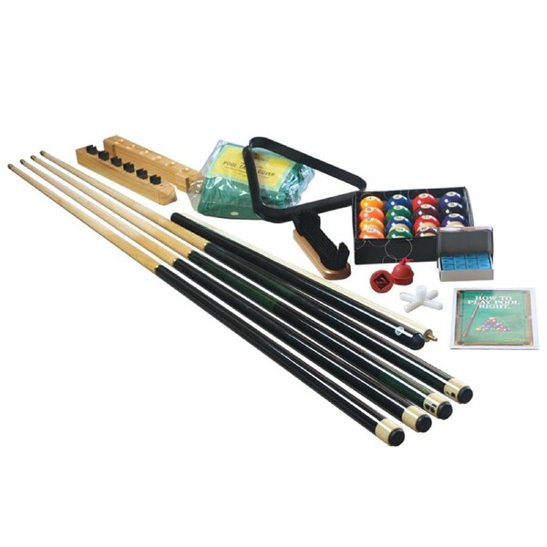 Snooker Pool Billiard Table Accessories Kit Pack Cues Balls Triangle ...