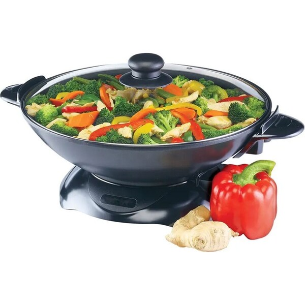 Maxim Kitchen Pro 4.5L 1500W Stir Fry/Cooker Electric Wok w/ Lid ...