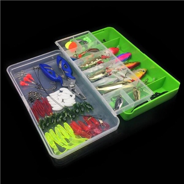 101 PCS Fishing Bait Lure Kit Fishing Tackle (Green) | Woolworths