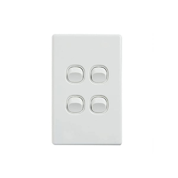 Elegant Wall Switch 4 Gang 250V 16A Vertical | Woolworths