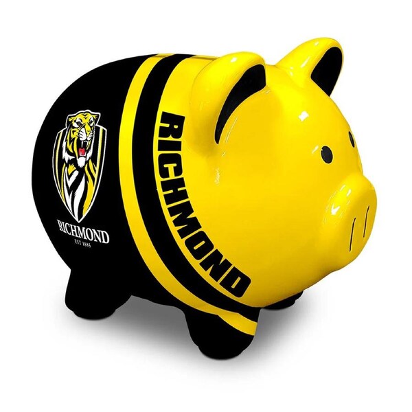Richmond Tigers AFL Dolomite Piggy Bank Money Box with Coin Slot ...