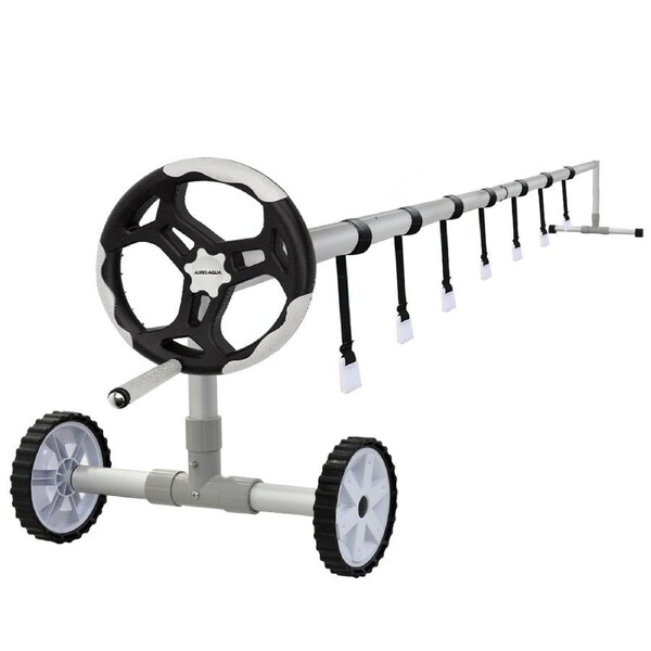 AURELAQUA Swimming Pool Roller Cover Reel Adjustable Solar Wheels ...