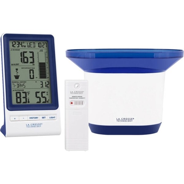 La Crosse Digital Rain Gauge with Temperature and Humidity 724-1415BL ...