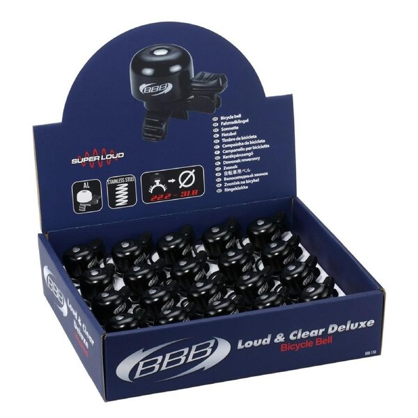 Bbb-Cycling Bike Bell Loud And Clear Deluxe 20X Black Display - Black ...