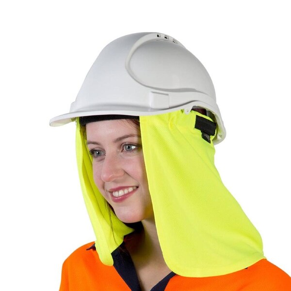 Uveto Hi-Vis Yellow Attach-A-Flap Cap Attachment for Neck and Ear Sun ...