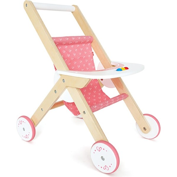 Hape Dolls Stroller/Pram Kids/Toddler 3y+ Play Parent Pretend Wooden ...