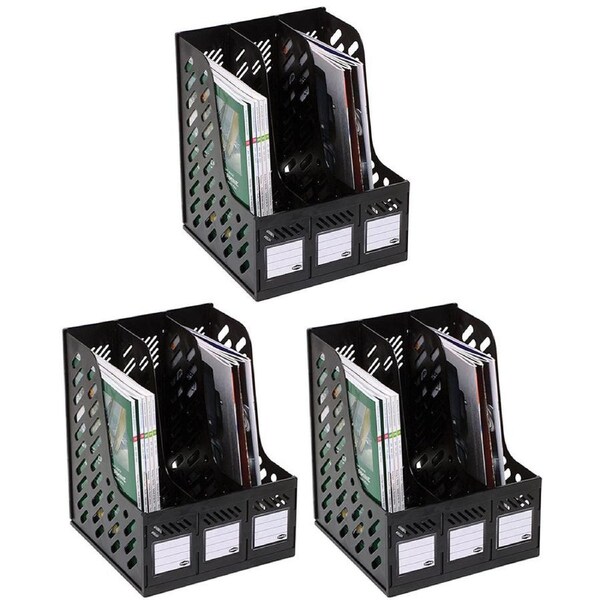3PK Marbig Magazine/Papers/Documents 3 Section Rack/Organiser Home ...