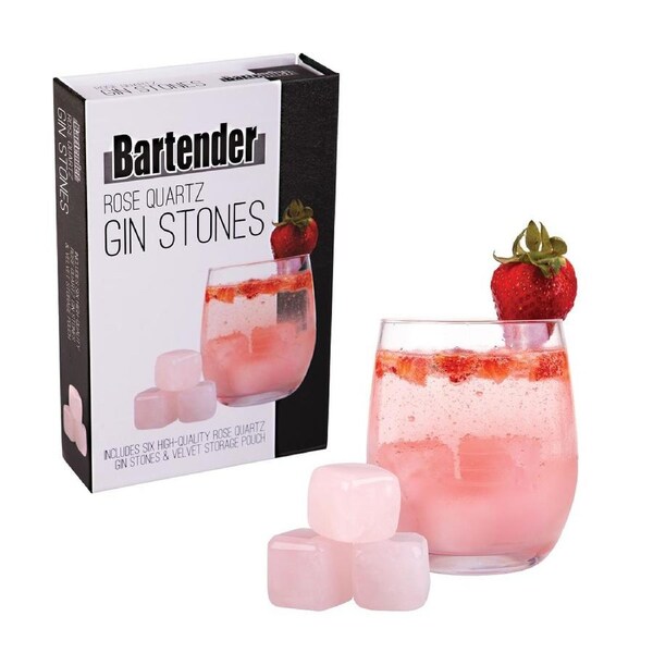 Bartender Rose Quartz Gin Stones Set 6 | Woolworths