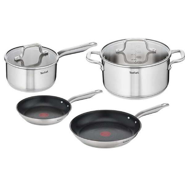 Tefal Virtuoso 4 Piece Stainless Steel Induction Cookware Set | Woolworths