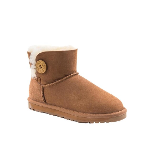 Ugg Classic Mini Button Boots (Water Resistant) Ozwear Ugg EU37 / AU7L / 235mm / GREY | Woolworths