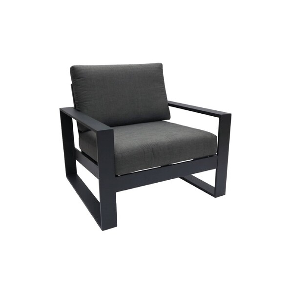FurnitureOkay Manly Aluminium Outdoor Lounge Chair - Charcoal | Woolworths