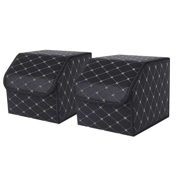 SOGA 2X Leather Car Boot Collapsible Foldable Trunk Cargo Organizer ...