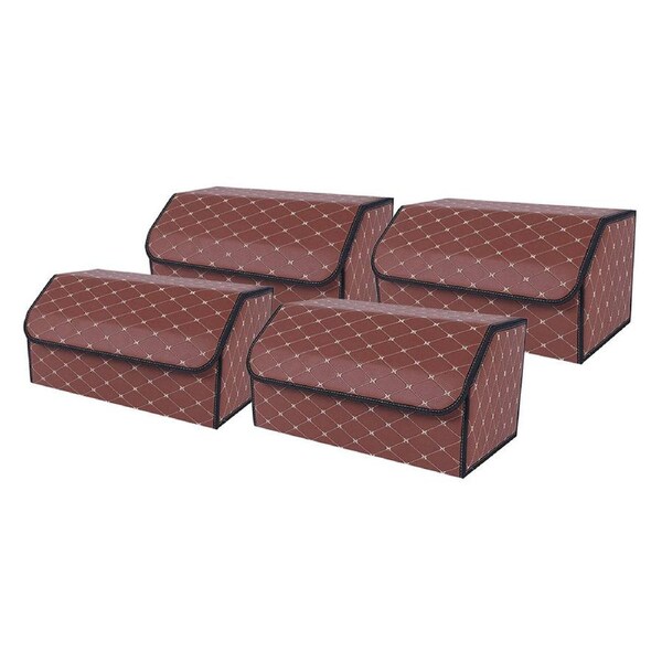 SOGA 4X Leather Car Boot Collapsible Foldable Trunk Cargo Organizer ...