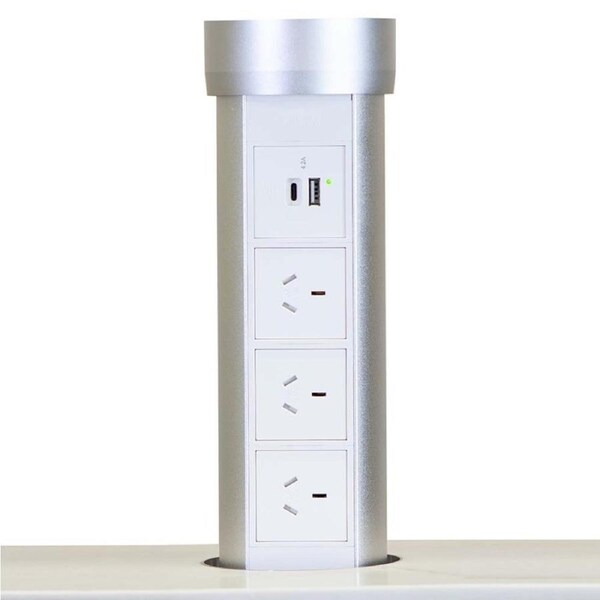 Point Pod PPM01 - Pop-Up Power Outlet 3 Power Point - 2x 2.1Amp USB A ...