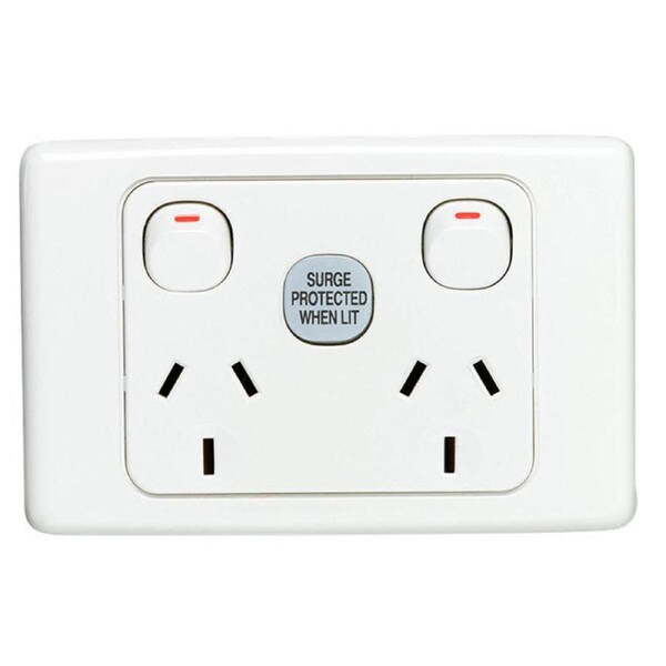 CLIPSAL 2025SF - Surge Protected 10A Double GPO - 2000 Series | Woolworths